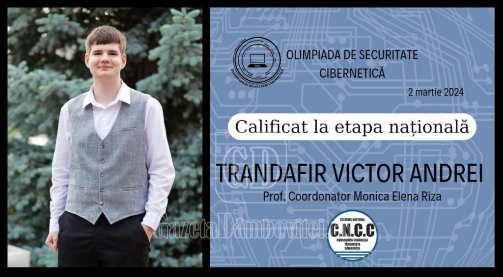 Victor Andrei Trandafir de la Carabella, calificat la Olimpiada ...