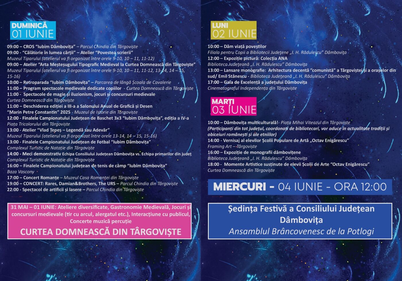 Zilele Județului Dâmbovița 2025 - Iată programul complet al evenimentului!